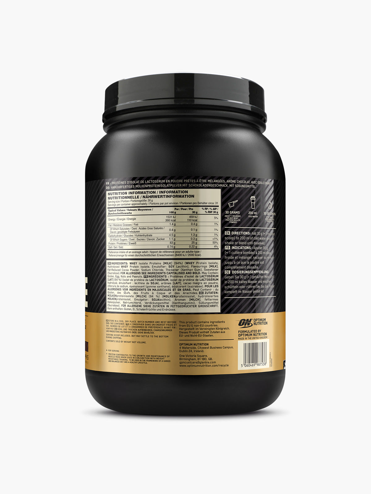 Gold Standard 100% Isolate: Premium Whey Protein | 25g Protein/Serving